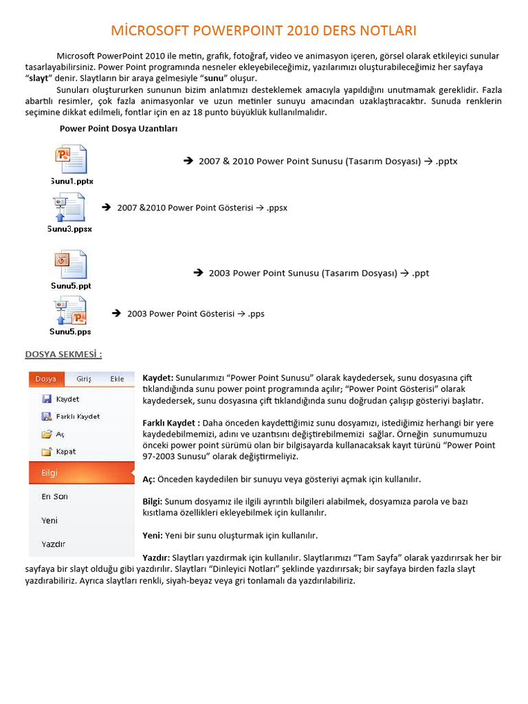 Powerpoint 2010 Ders Notu | PDF