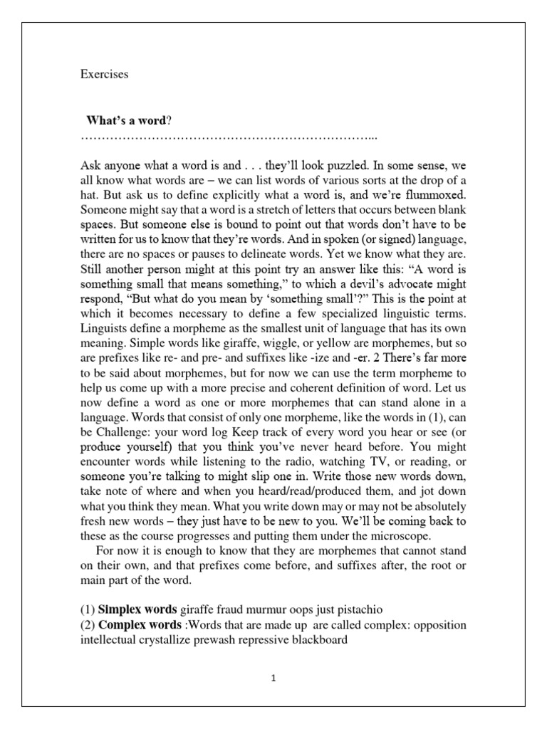 Linguistics Pdf Word Morphology Linguistics