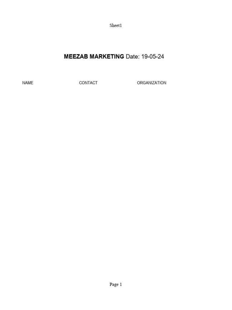 Meezab Marketing Contact List | PDF