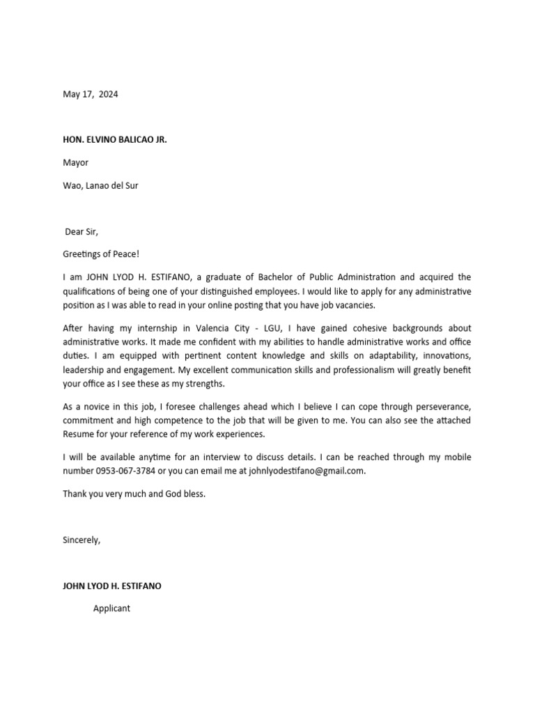 John Lyod Application | PDF