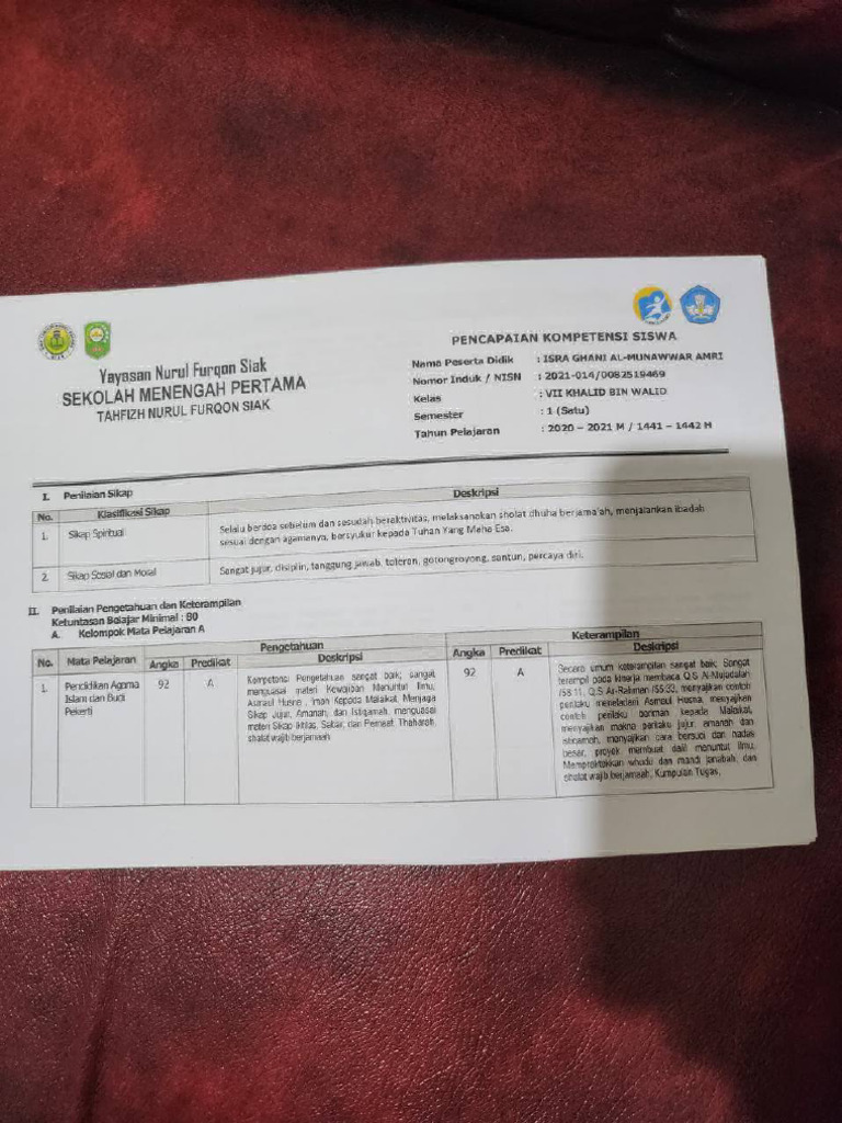 Raport Kls 7 Sem 1 | PDF