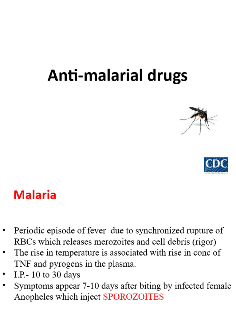 ANTIMALARIALS | PDF | Malaria | Medical Specialties