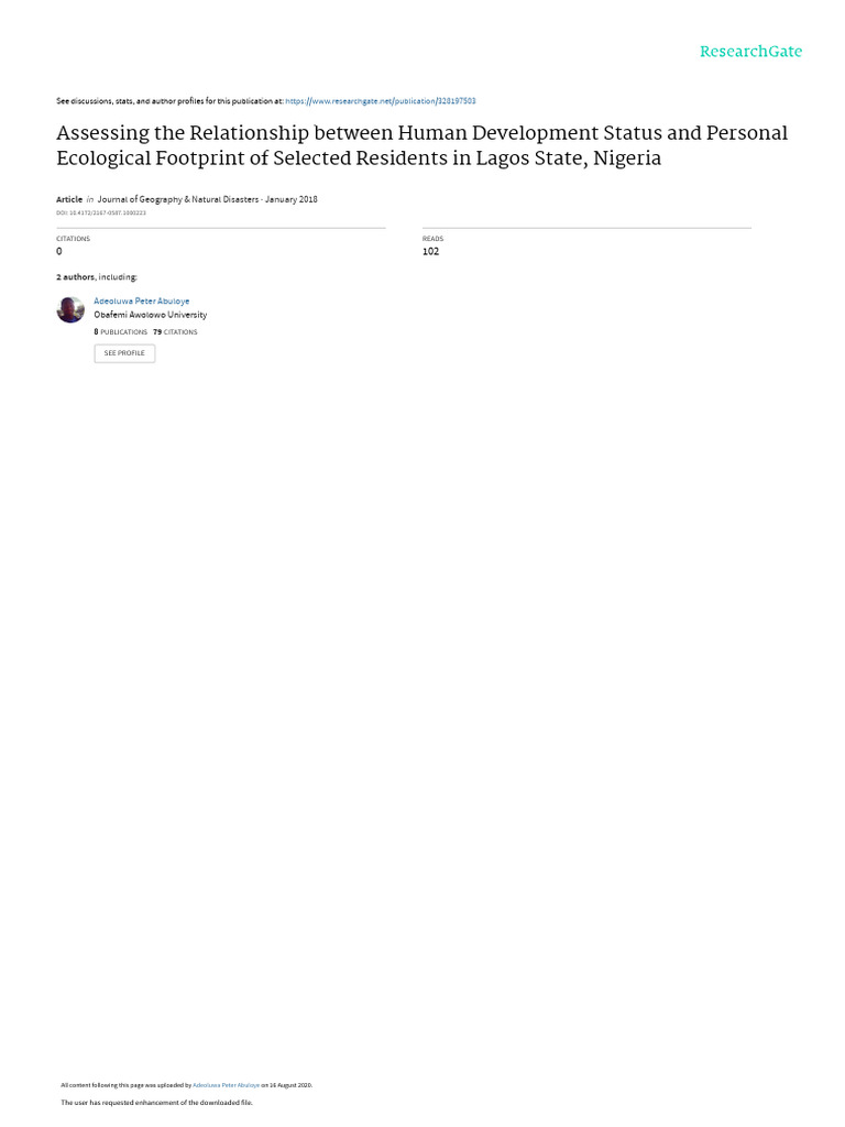 Assessing The Relationship Between Human Developme | PDF | Open Access | Poverty