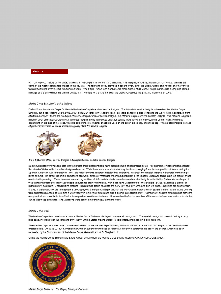 Marine Corp Logo History | PDF | Military Uniforms | United States ...