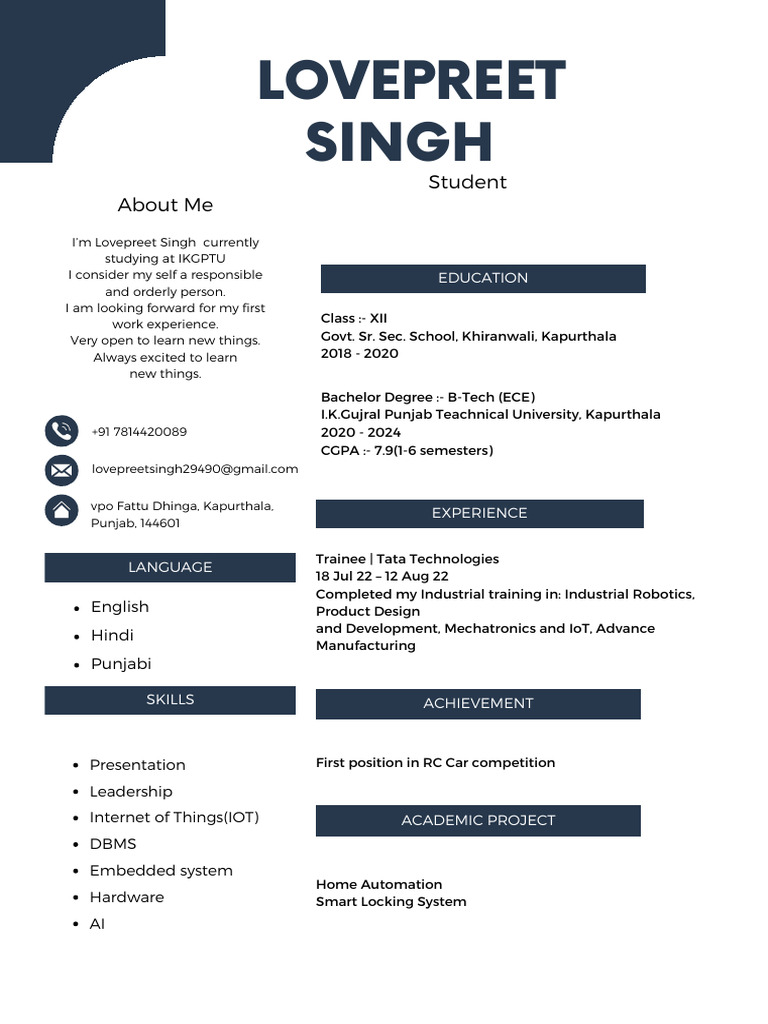 White Simple Student CV Resume (1) | PDF