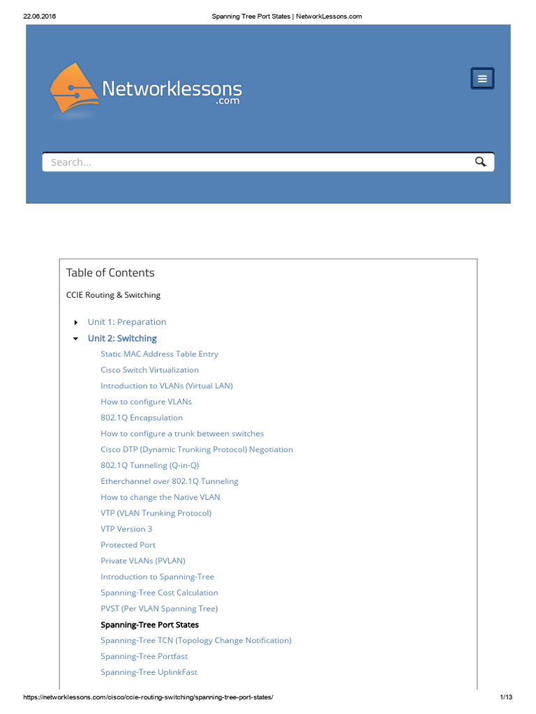 Spanning Tree Port States | PDF | Computer Standards ...