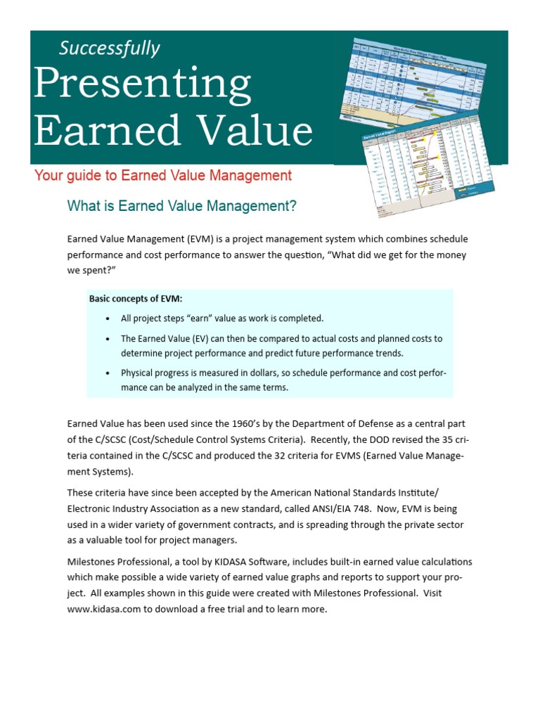 Introduction to Earned Value Management | PDF | Project Management | Projects