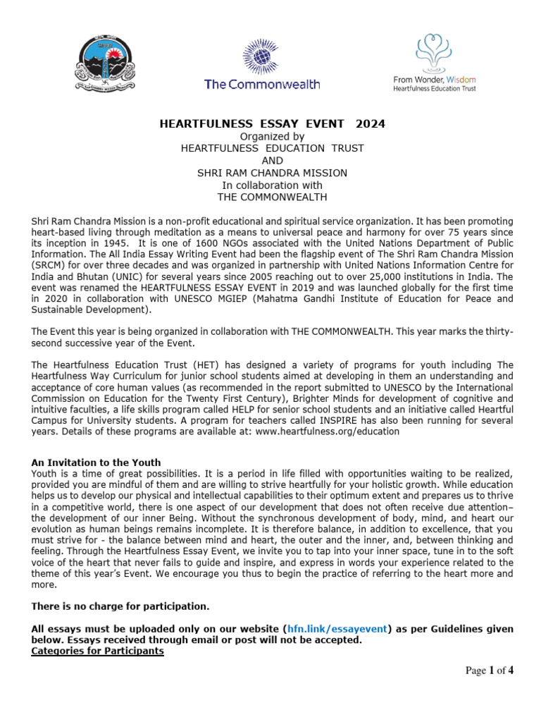 Information Leaflet - Essay Event 2024 | PDF | Career & Growth