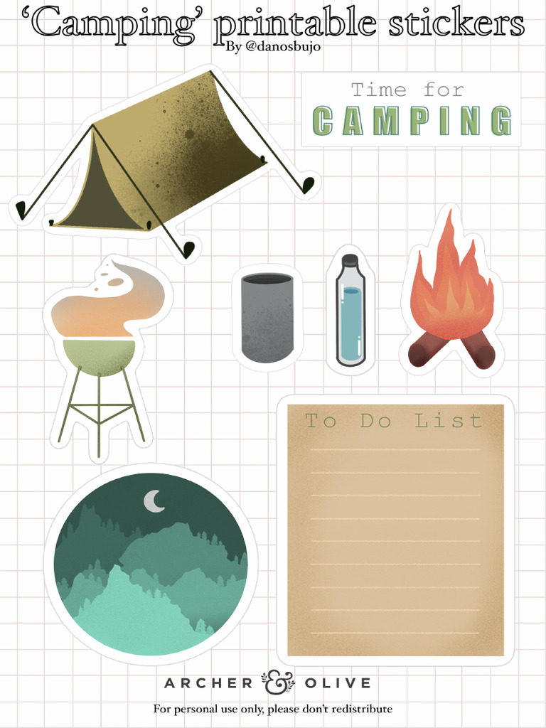 Camping Sticker Sheet | PDF