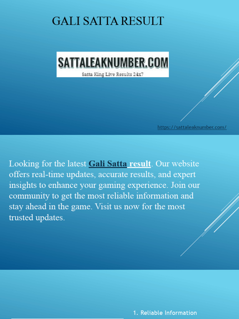 Gali Satta Result | PDF