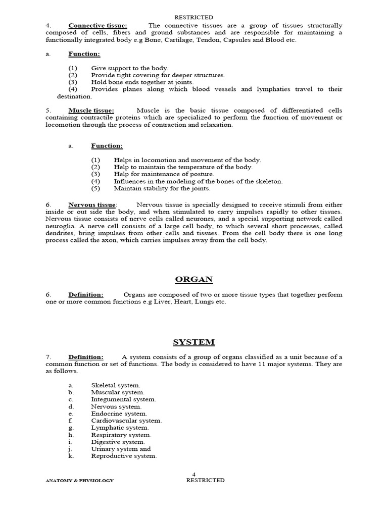 Anatomy Physiology 4 | PDF | Human Body | Tissue (Biology)