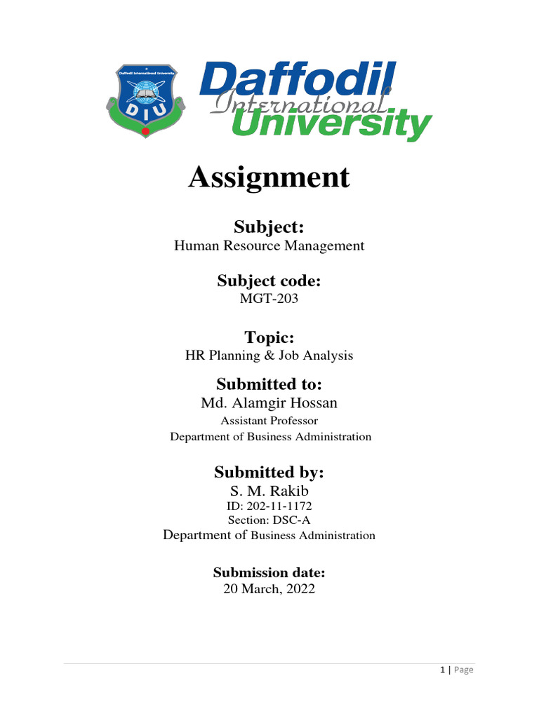 MGT-203 Assignment | PDF | Human Resources | Human Resource Management