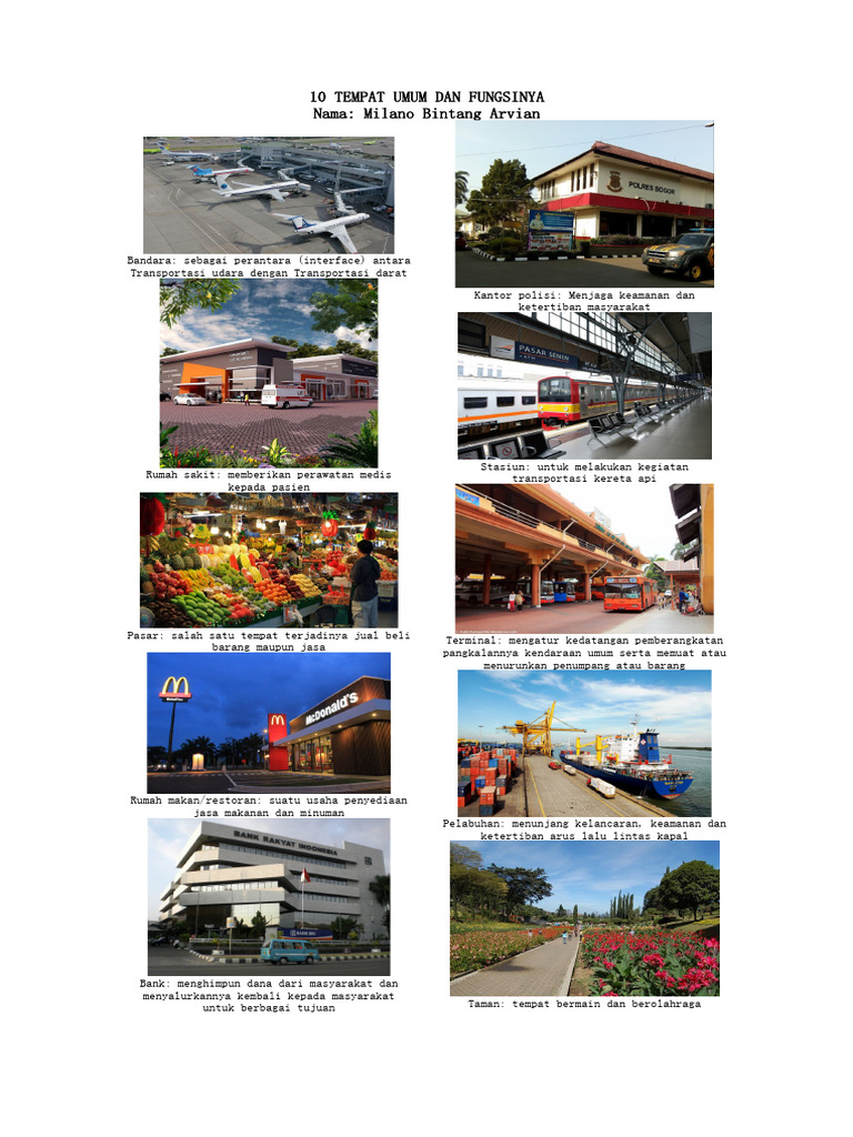 10 Tempat Umum Dan Fungsinya | PDF