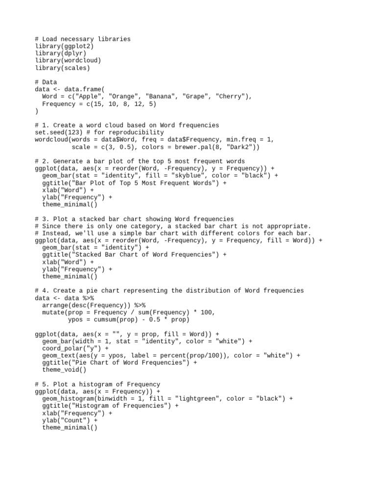 Q12 - Text Data (Word Frequencies) | PDF