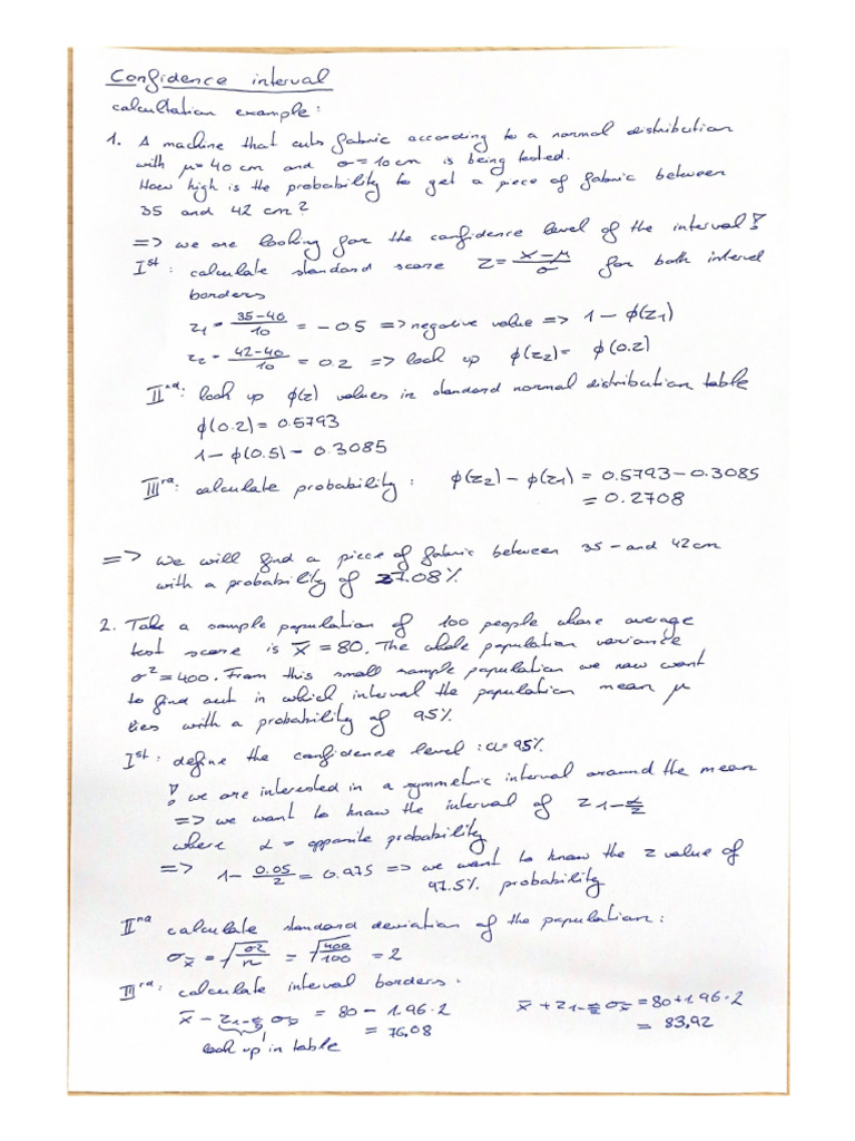 Confidence Interval Examples | PDF