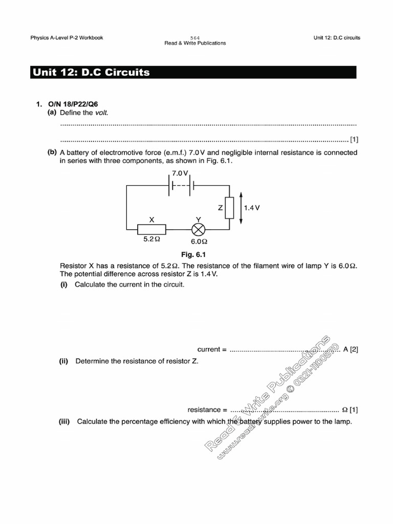 $DC Circuit Ocr Paper 2 | PDF | Voltage | Electrical Resistance And ...