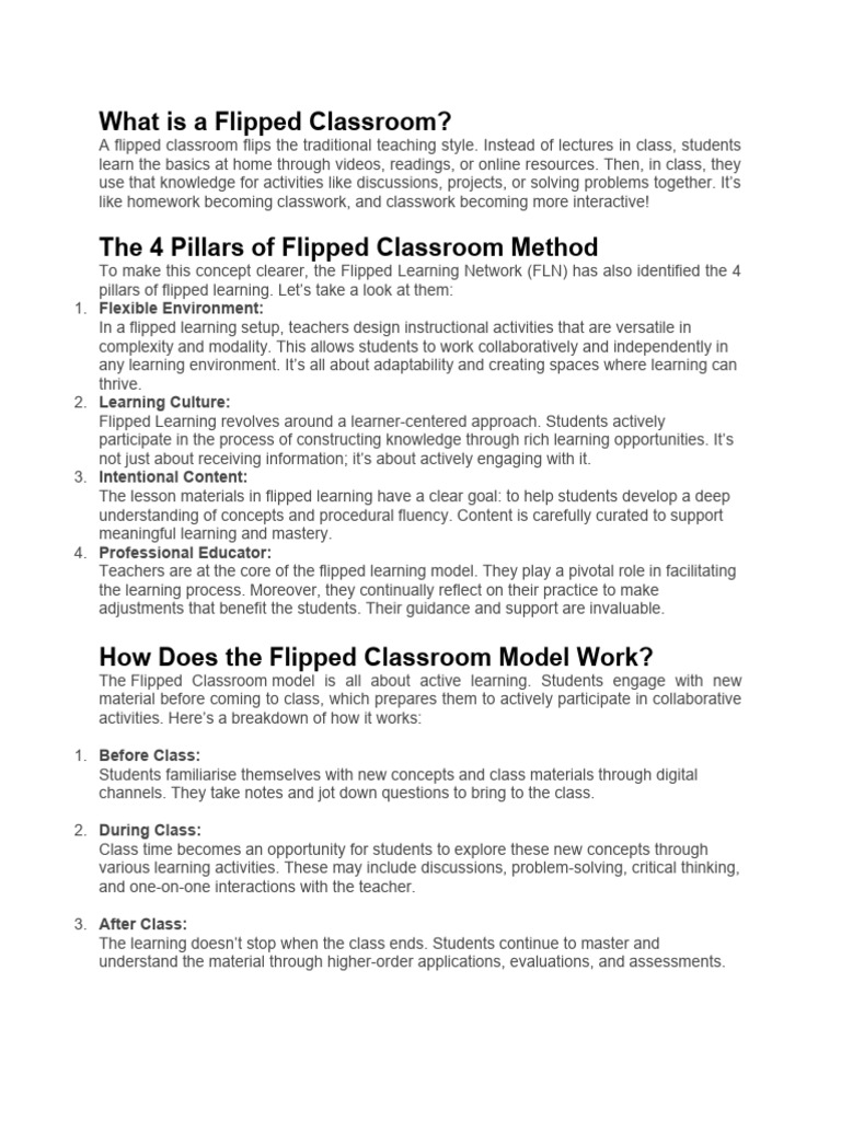 What is a Flipped Classroom | PDF | Educational Technology | Learning