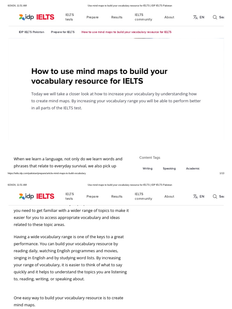 Use Mind Maps To Build Your Vocabulary Resource For IELTS - IDP IELTS ...
