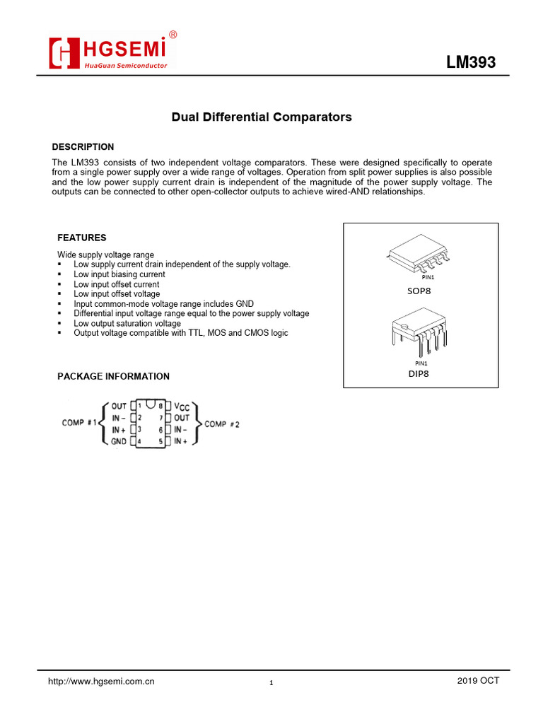 LM393N | PDF | Electronic Design | Electrical Components