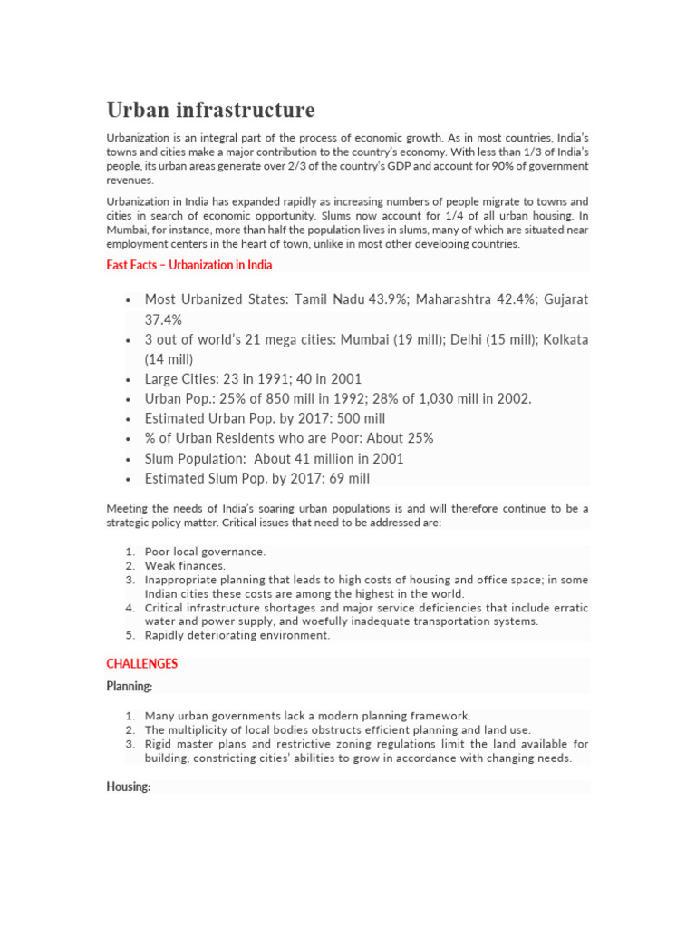Urban Infra Insights | PDF | Economies