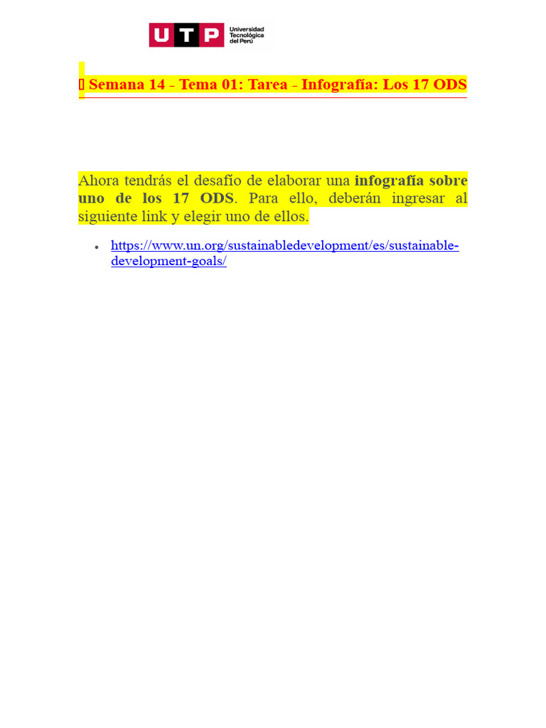 ? Semana 14 - Tema 01 Tarea - Infografía Los 17 ODS | PDF | Los bosques ...