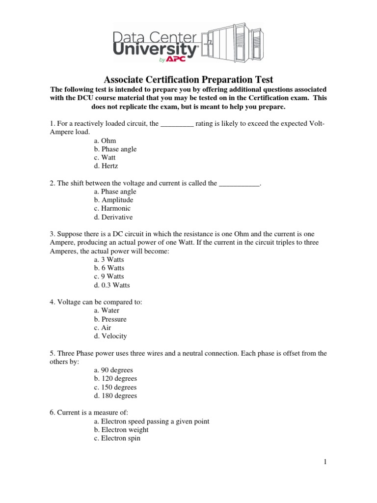 Associate Certification Assessment Exam | PDF | Air Conditioning | Data ...