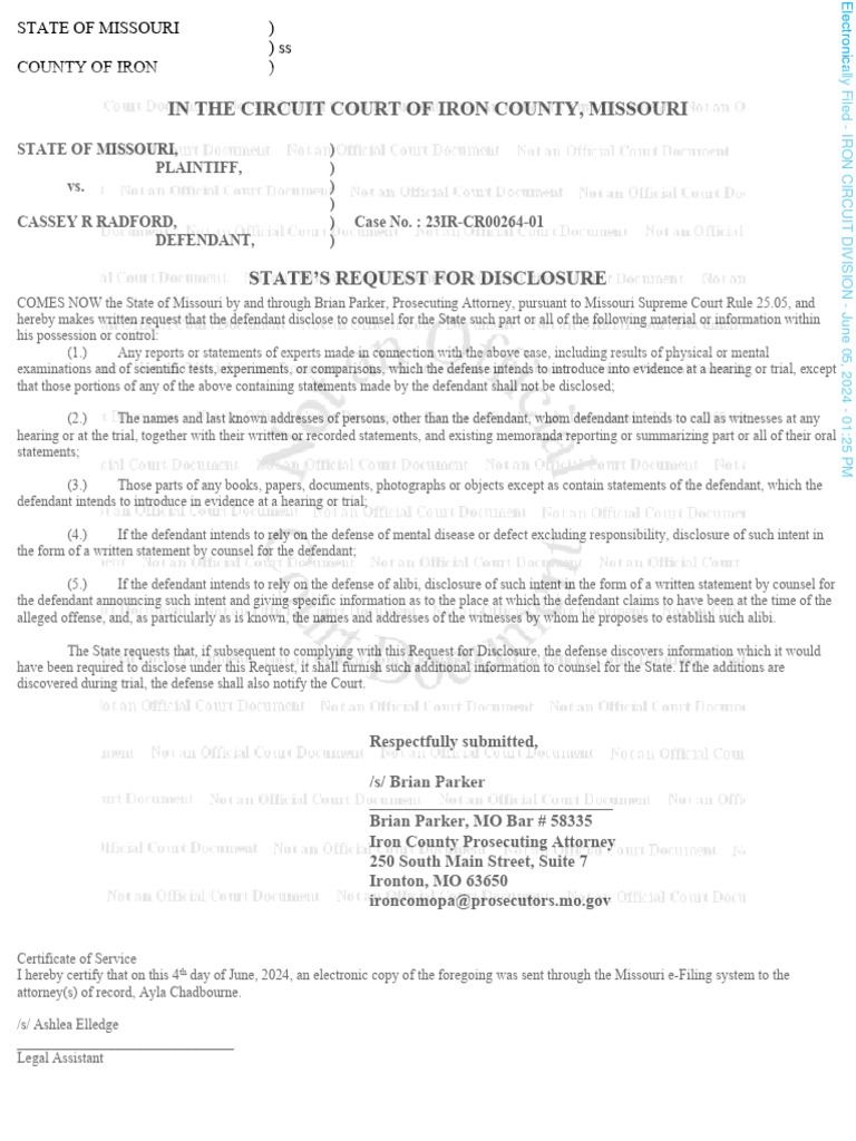 States Request For Disclosure | PDF | Discovery (Law) | Government