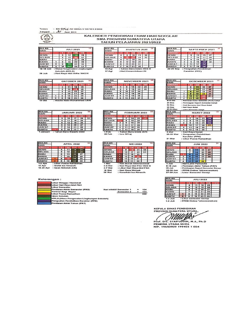 Kalender Pendidikan 2021 2022 Pdf