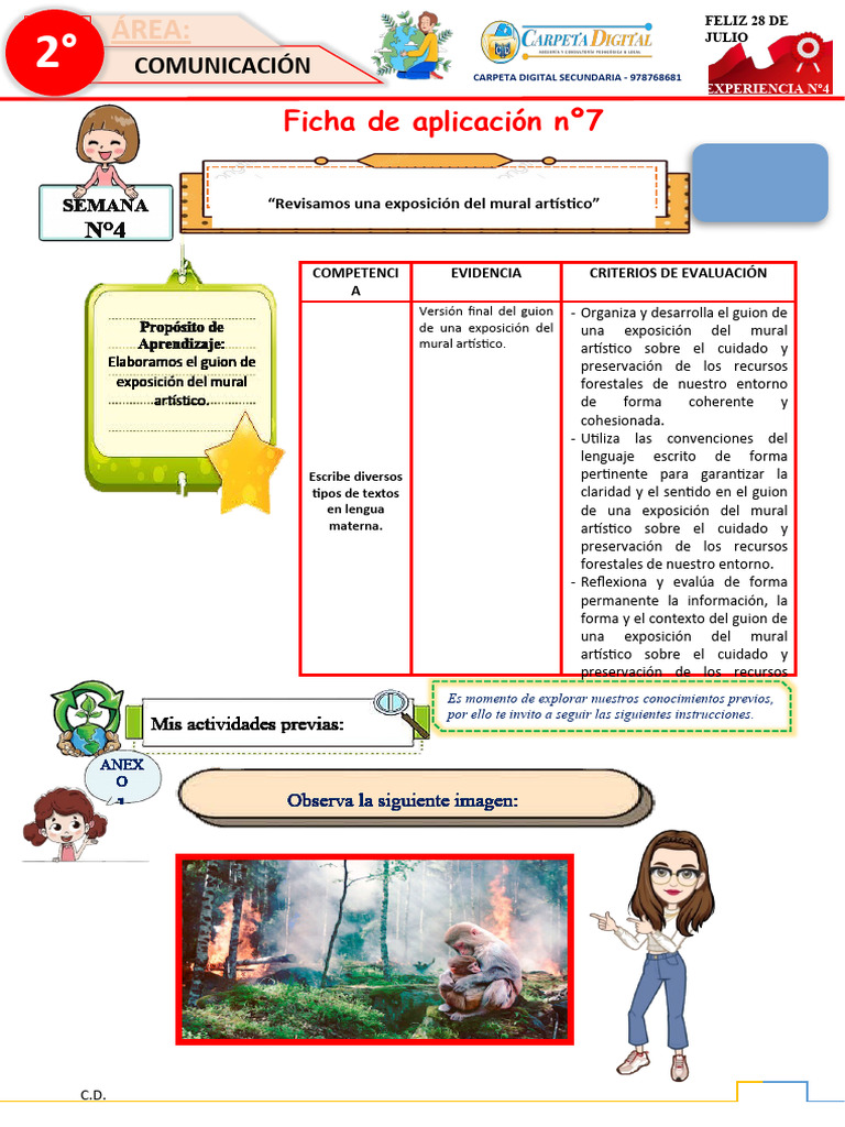 2°ficha de Aplicación-Sesión7-Sem.4-Exp.4-Comunicacion | PDF | Evaluación | Comunicación