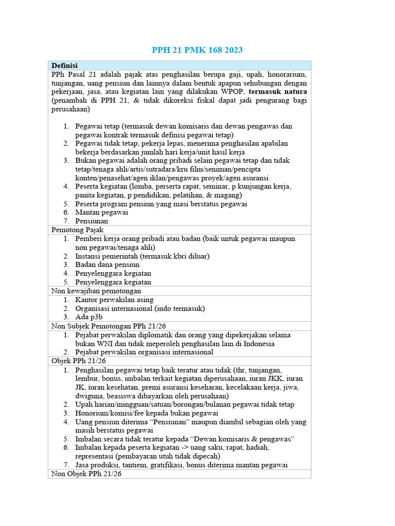 Note PPH 21 | PDF
