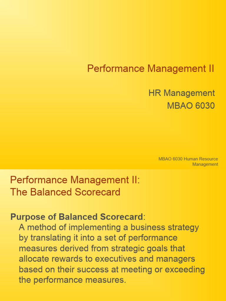 MBAO 6030 Performance MGMT II Balanced Scorecard | PDF | Employment ...