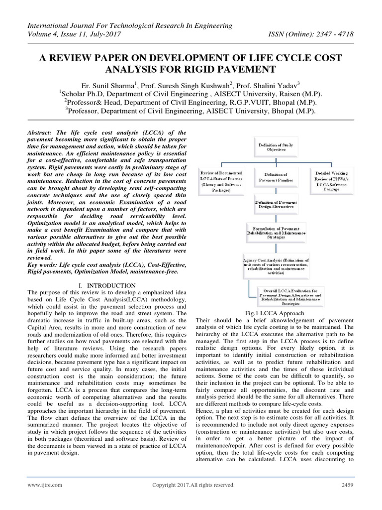 A Review Paper On Development of LCCA For Rigid Pavement | PDF | Life ...
