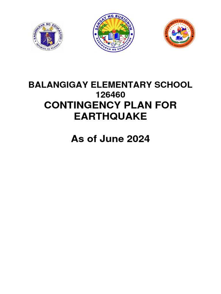 Balangigay Es - Earthquake - Contingency Plan - 2024 | PDF | Hazards ...