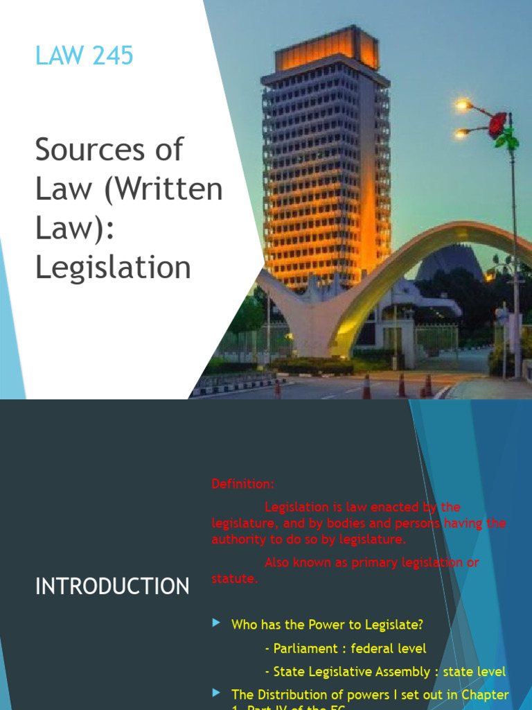 LAW245 Sources of Law Legislation 20202021 | PDF | Bill (Law) | United ...