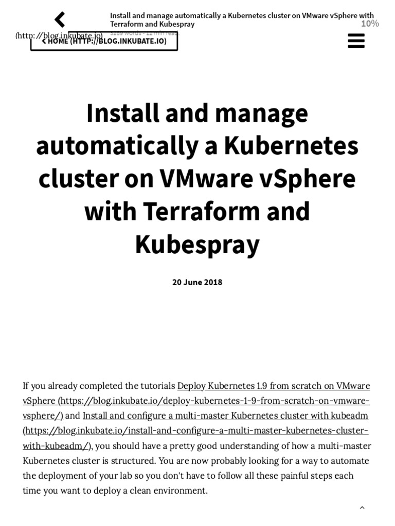 Install and Manage Automatically A Kubernetes Cluster On VMware VSphere ...