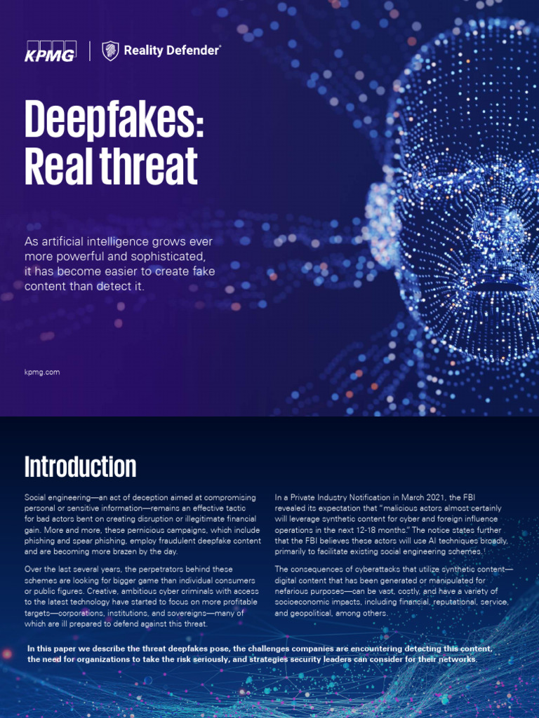 Deepfakes KPMG Report 1 | PDF | Computer Security | Security