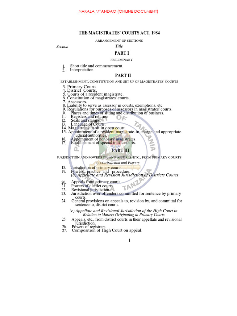 1566480117-The Magistrates' Courts Act, 1984 | PDF | Magistrate ...