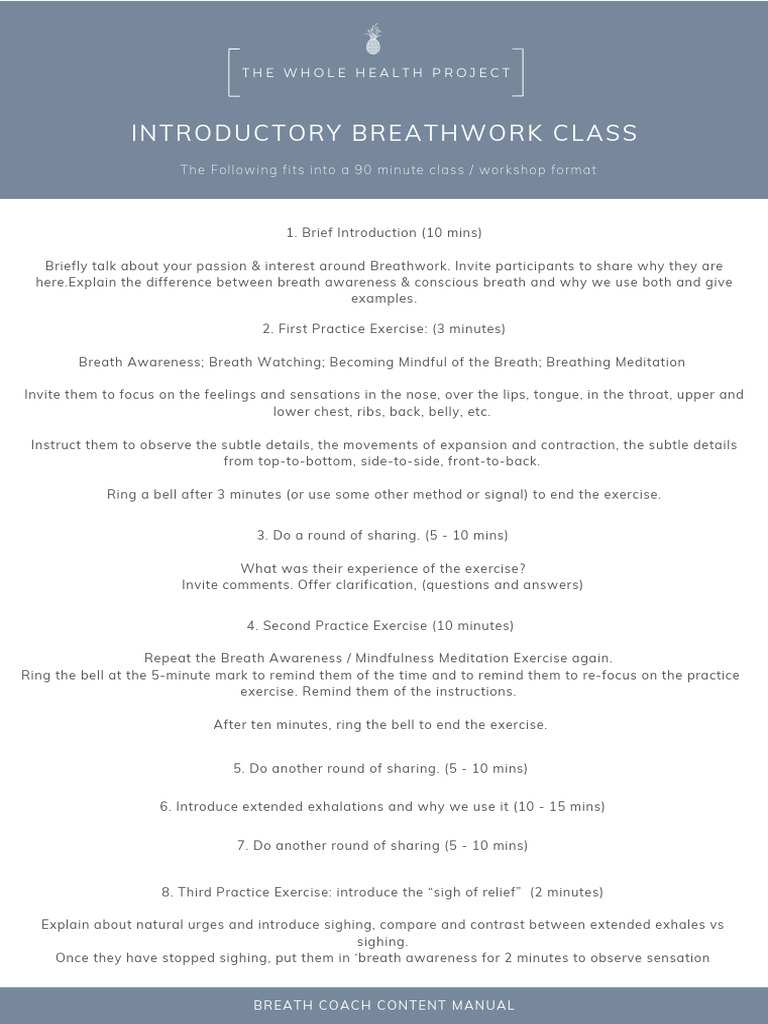 Introductory Breathwork Class | PDF | Breathing | Meditation
