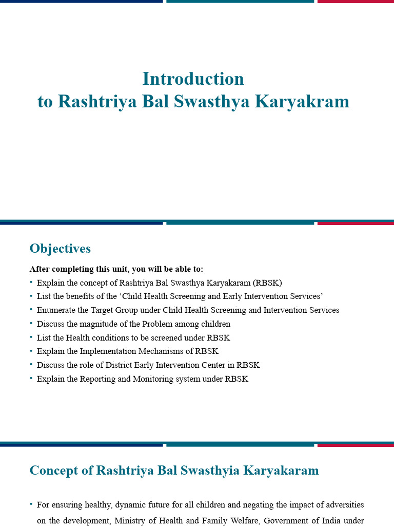 RBSK: Child Health Screening Overview | PDF | Malnutrition | Health Care