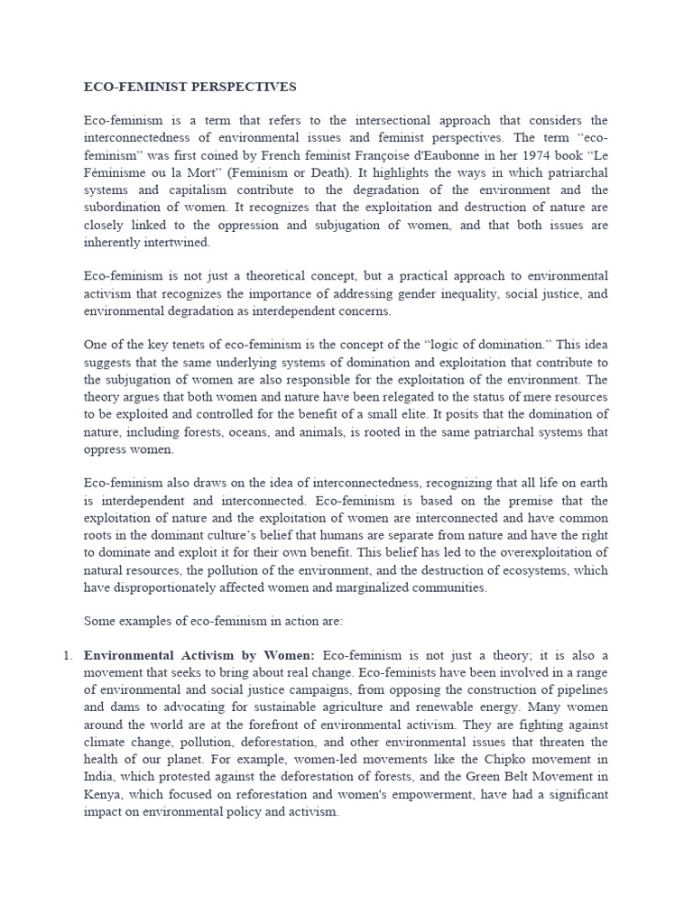 Eco Feminism Download Free Pdf Ecofeminism Environmentalism