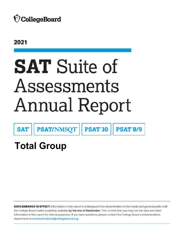 2021 Total Group Sat Suite of Assessments Annual Report | PDF | Sat ...