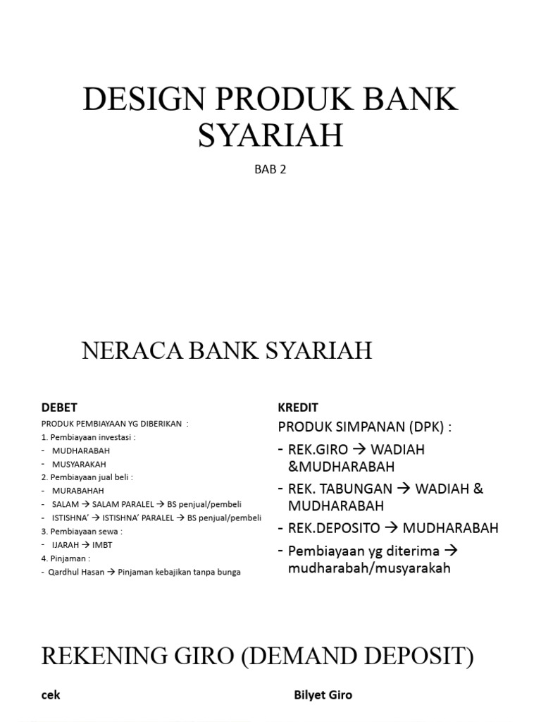 Bab 2 Design Produk Bank Syariah | PDF