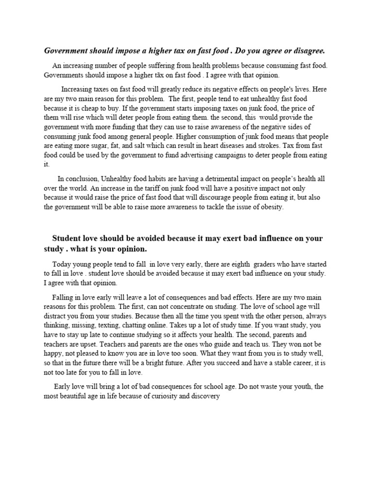 Government Should Impose A Higher Tax On Fast Food | PDF | Junk Food ...