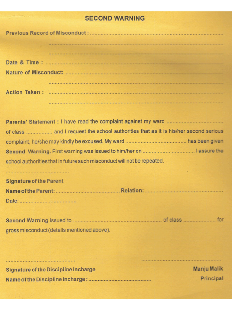 Y Second Warning | PDF