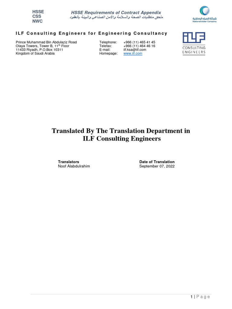 HSSE Contract Appendix Overview | PDF | Occupational Safety And Health ...