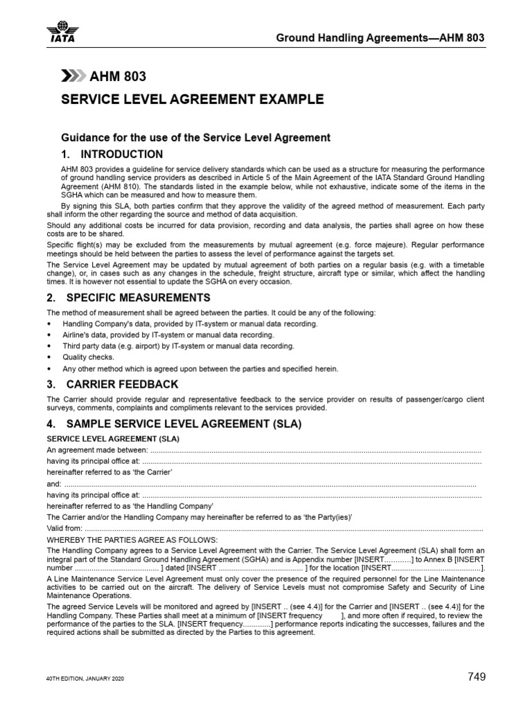 A HM 803 Service Level Agreement Example | PDF | Service Level ...