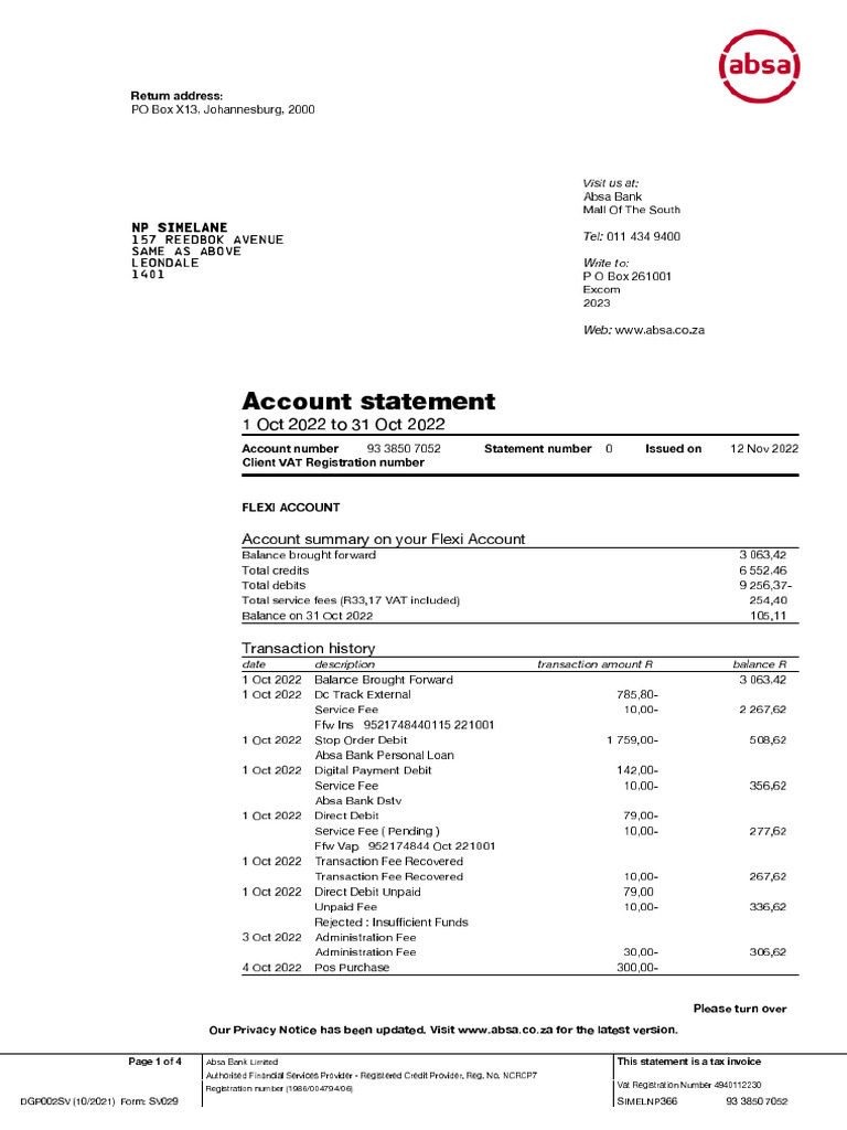 Statement | PDF | Debit Card | Credit Card