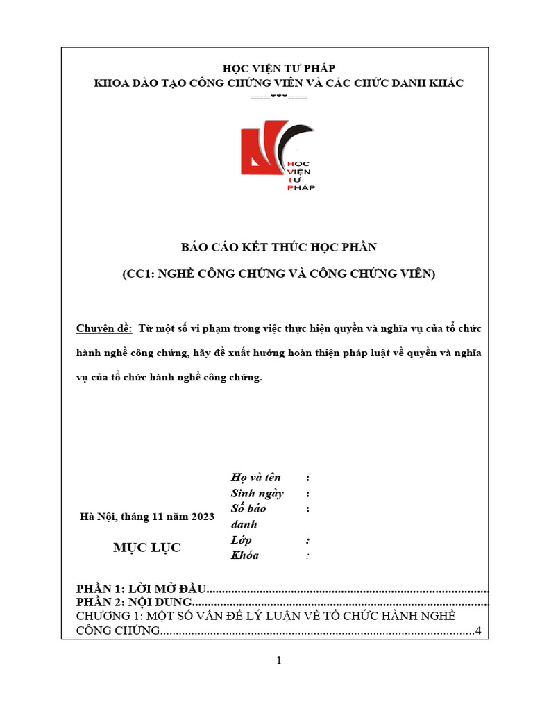Báo Cáo CC1 | PDF