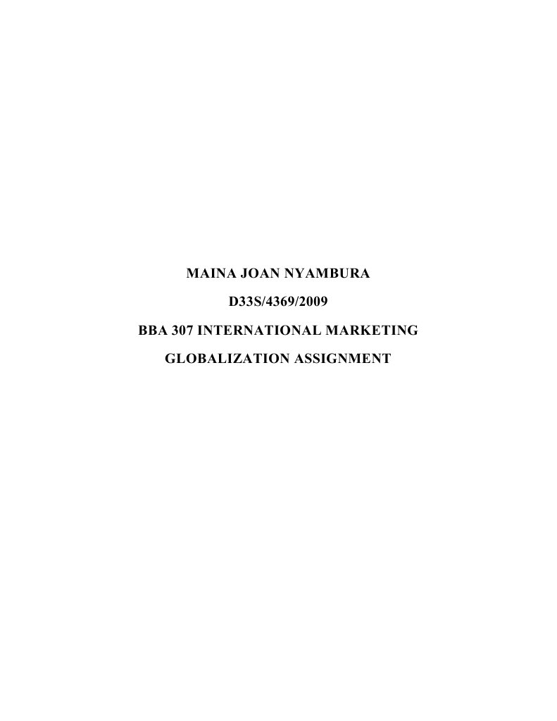 Globalization Assignment | PDF