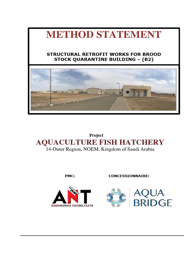 Method Statement - Structural Retrofitting of Brood Stock Building B-2 ...